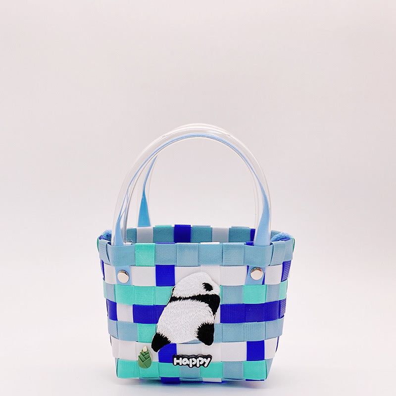 Small Woven Baskets: Panda Rainbow Tote Bag in 6 charming colors ...